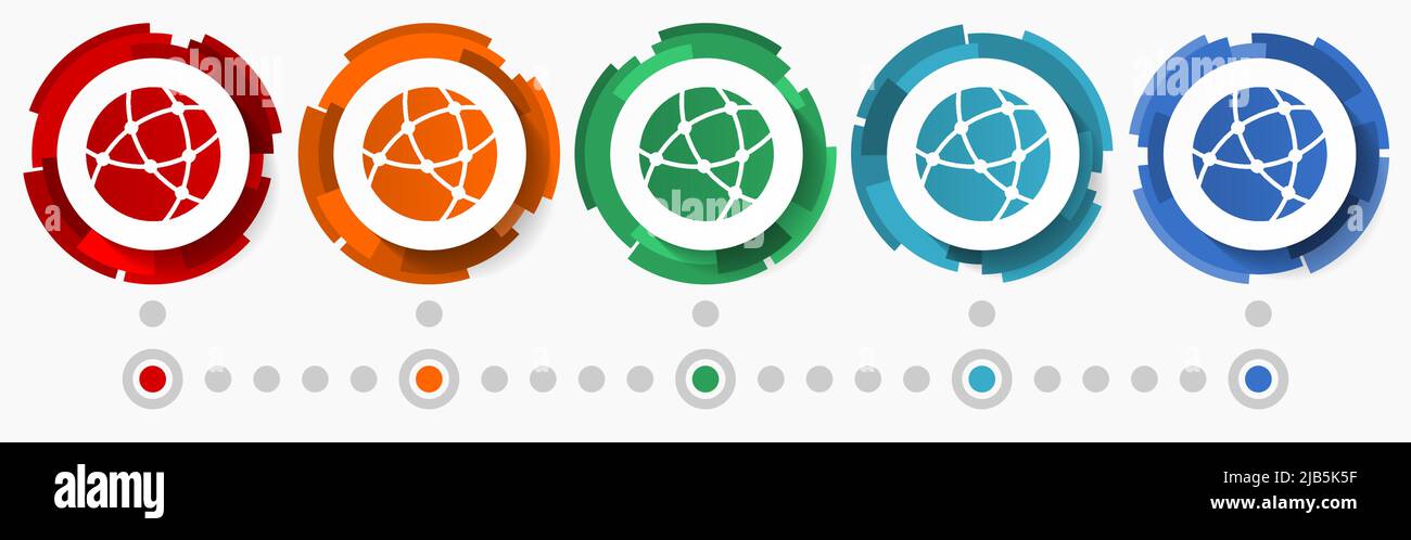 Web, internet concept vector icon set, modern design abstract web ...