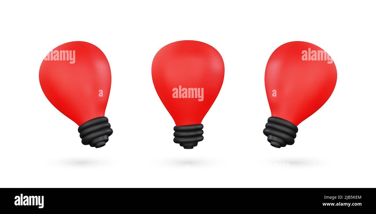 Realistic 3d light bulb vector object illustration Stock Vector Image ...