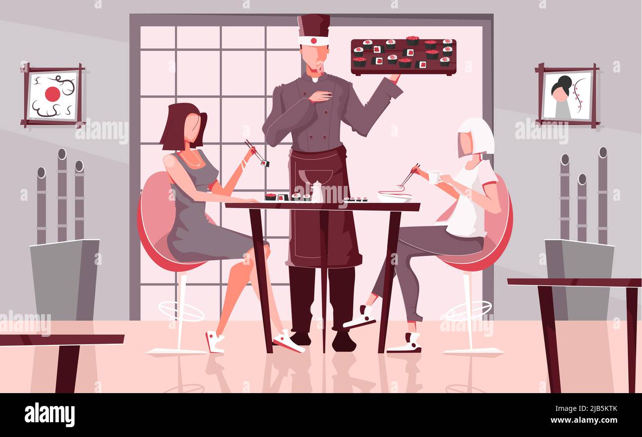 Asian restaurant interior Stock Vector Images - Alamy