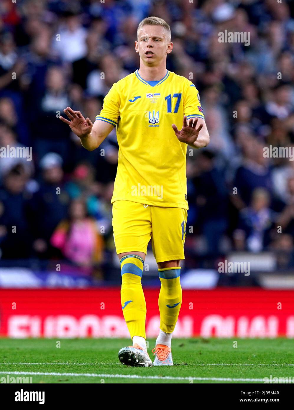 Ukraine's Oleksandr Zinchenko during the FIFA World Cup 2022 Qualifier ...