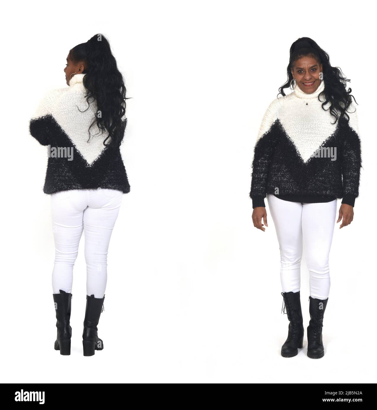 Back view group beautiful women Cut Out Stock Images & Pictures - Alamy