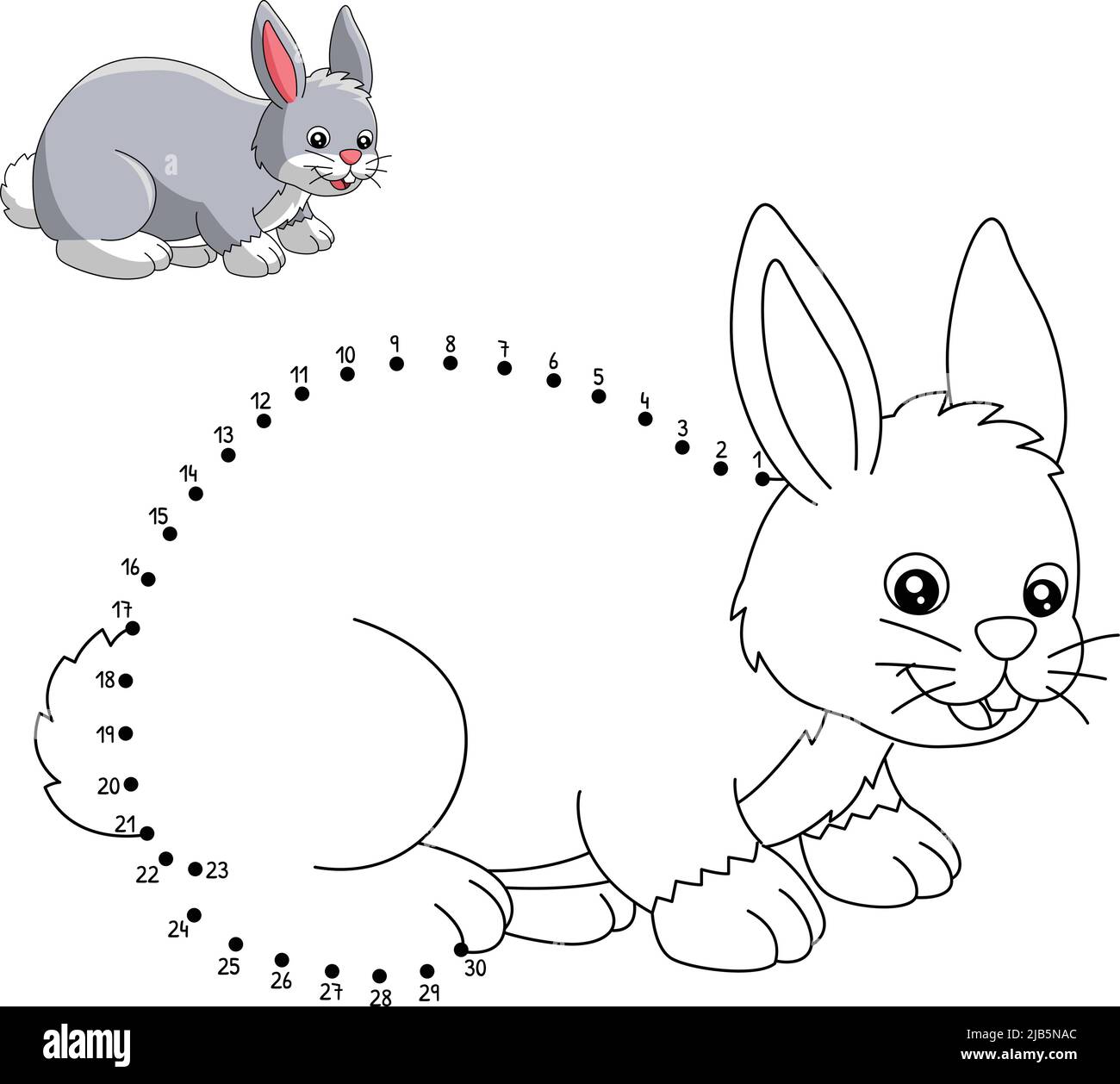 Dot to Dot Rabbit Coloring Page for Kids Stock Vector Image & Art - Alamy