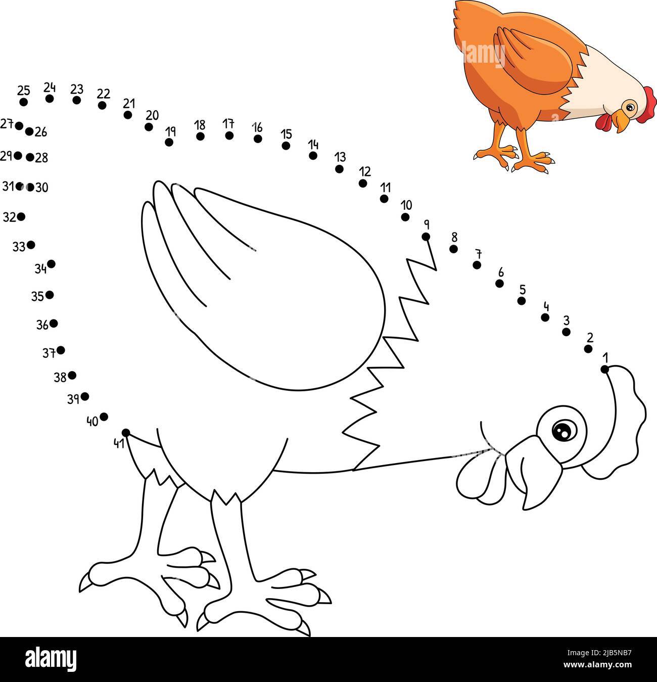 Dot to Dot Chicken Coloring Page for Kids Stock Vector Image & Art - Alamy