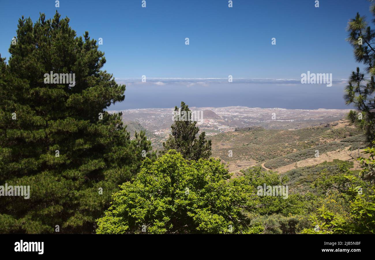 Gran Canaria, landscape of the San Mateo municipality, view towards ...