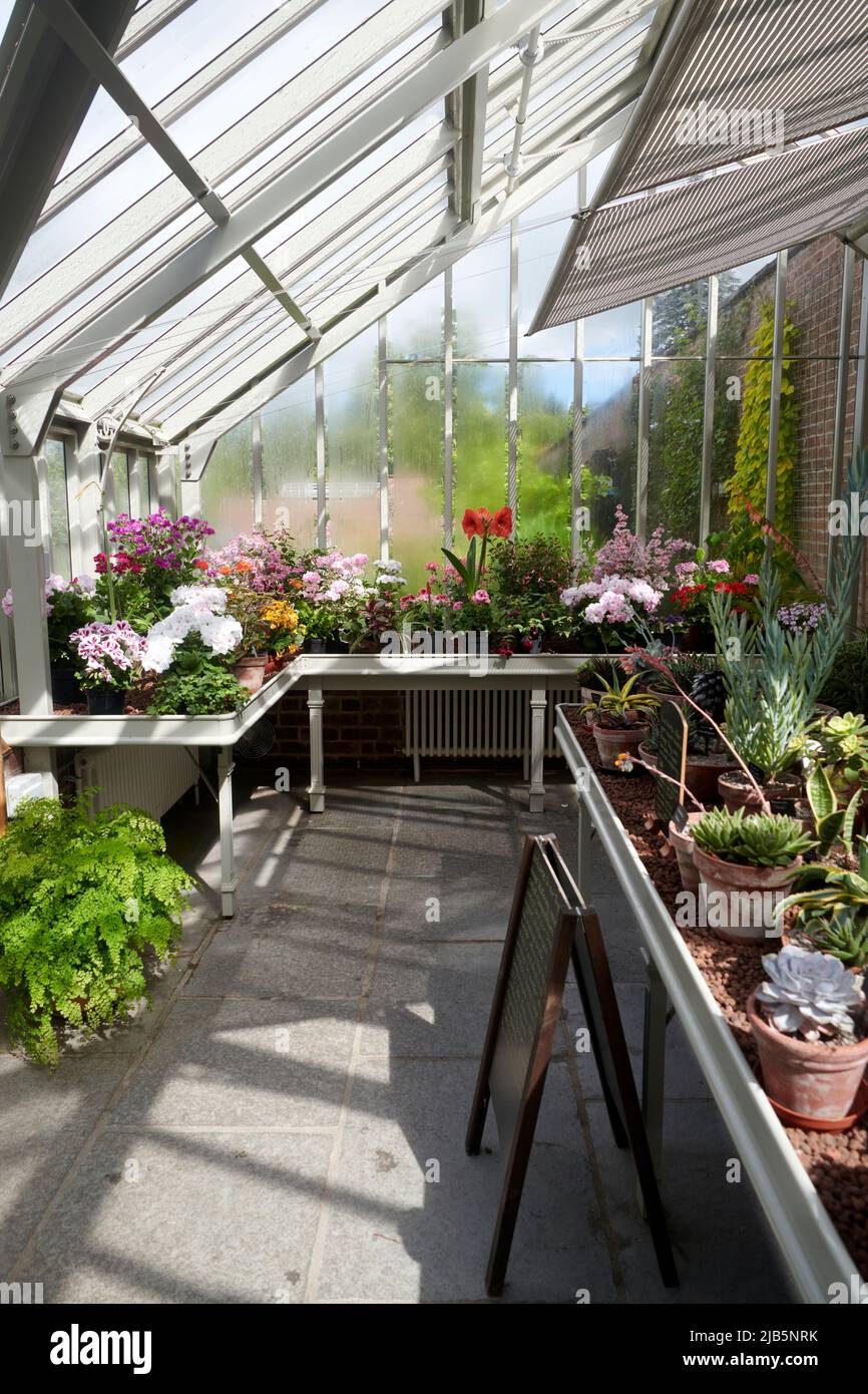 Greenhouse showing thermal screens for light shading and heat ...
