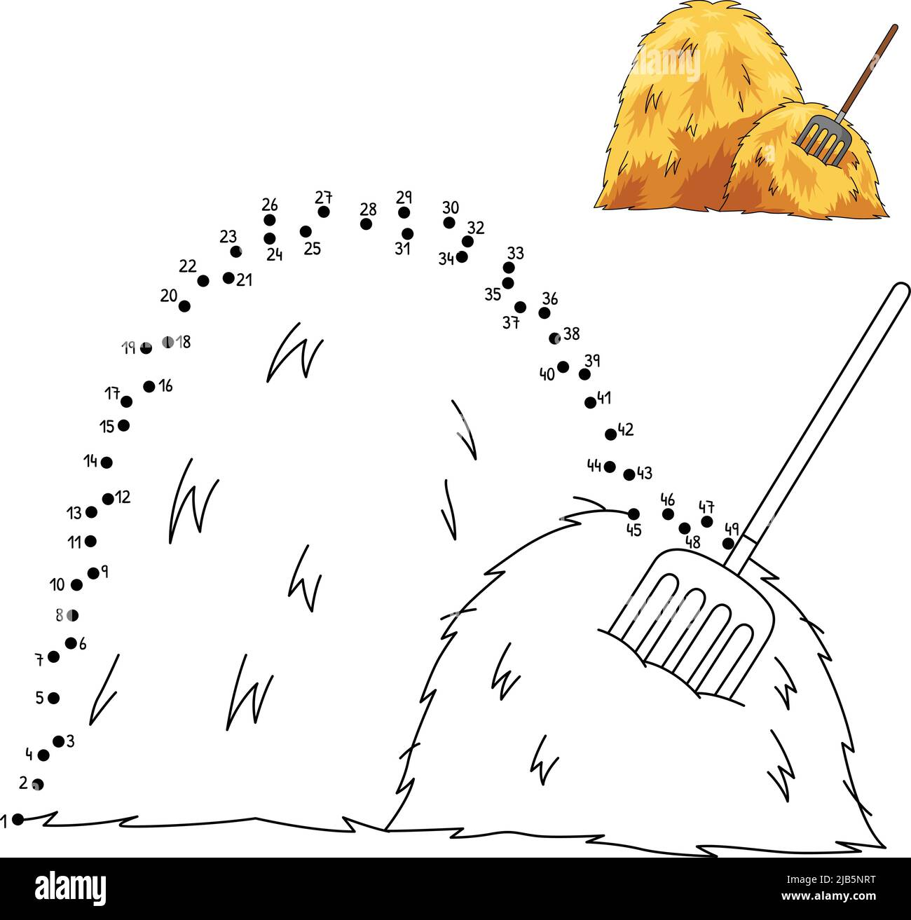 Dot to Dot Haystack Coloring Page for Kids Stock Vector Image & Art - Alamy
