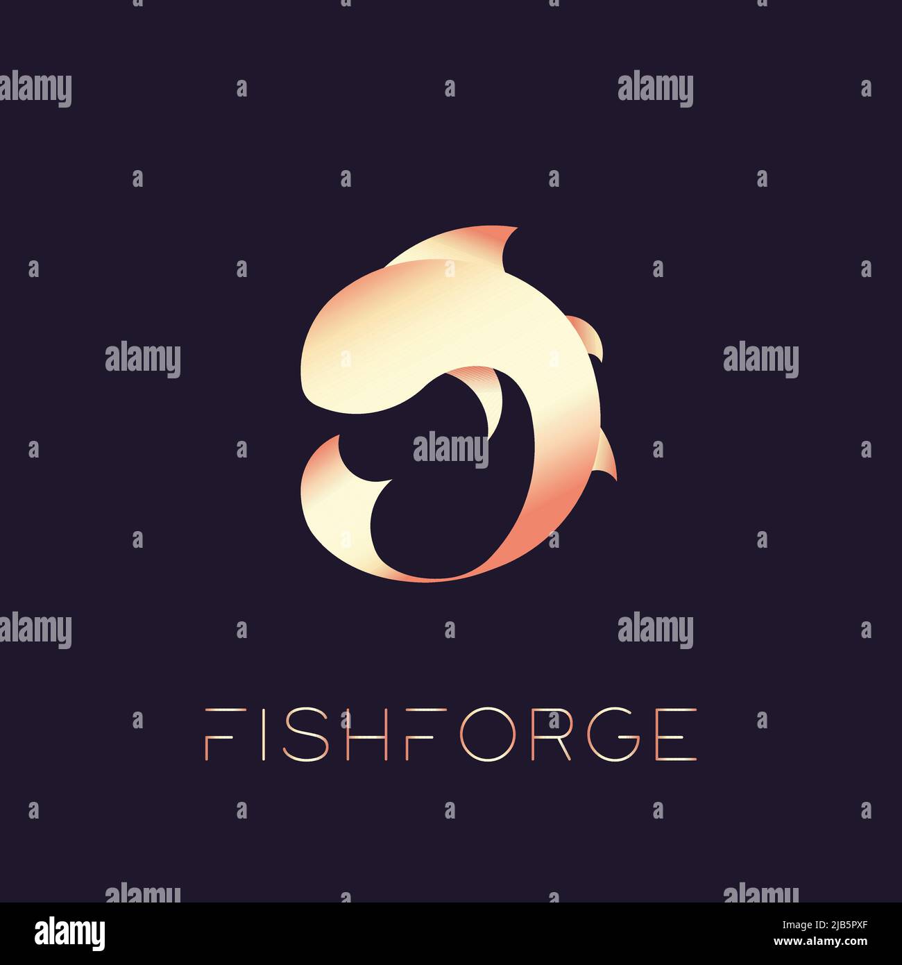 Fish icon illustration simple design element vector logo template Stock ...