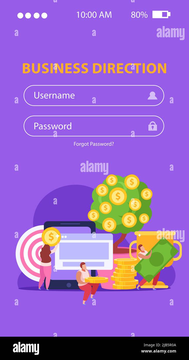 Flat crowdfunding background with login form and people collecting ...