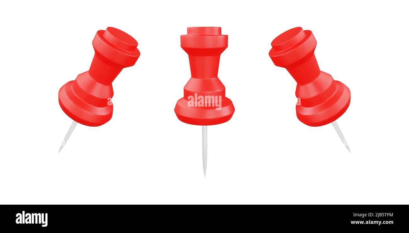 Realistic 3d push pin vector object illustration Stock Vector Image ...