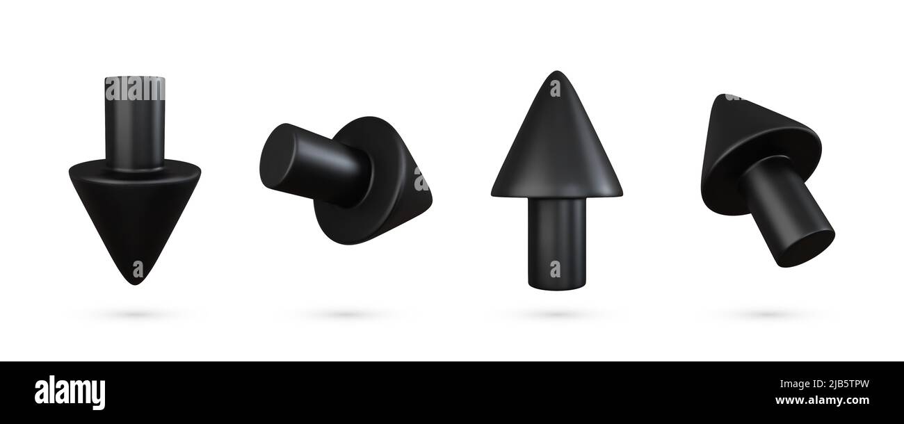 Realistic 3d black arrow vector object illustration Stock Vector Image & Art - Alamy