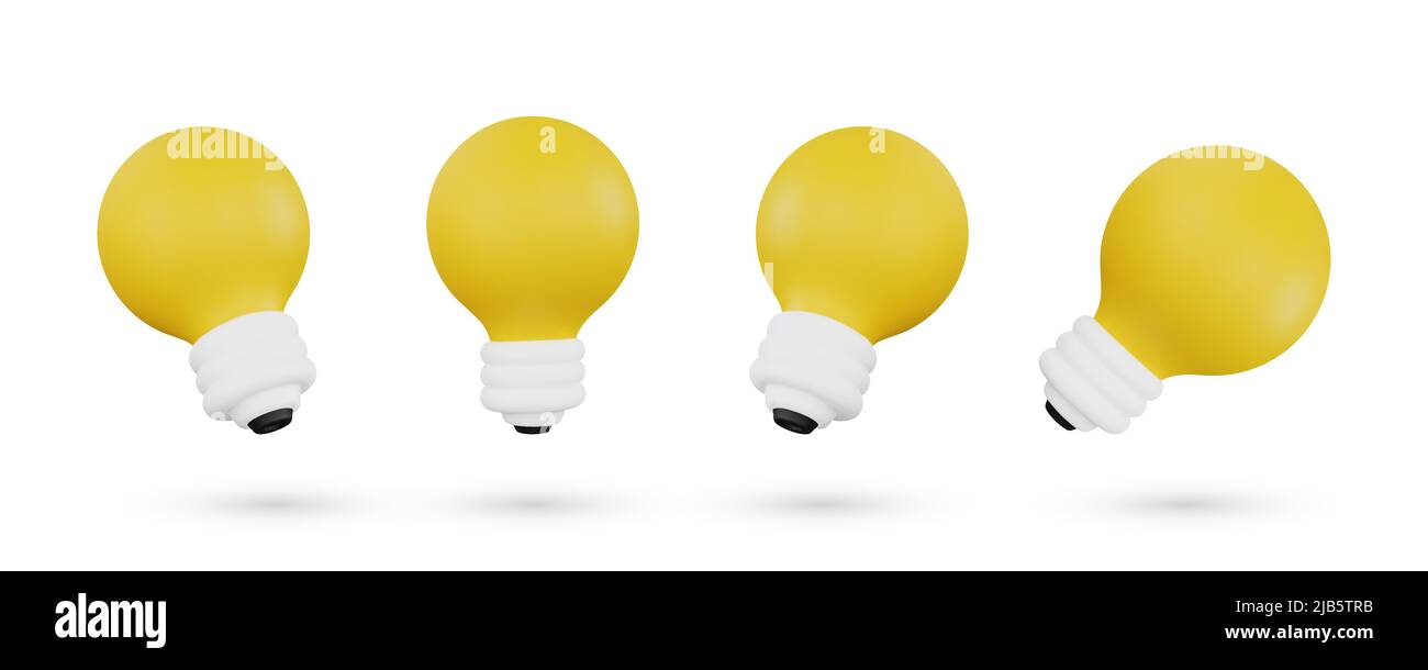 Realistic 3d light bulb vector object illustration Stock Vector Image ...