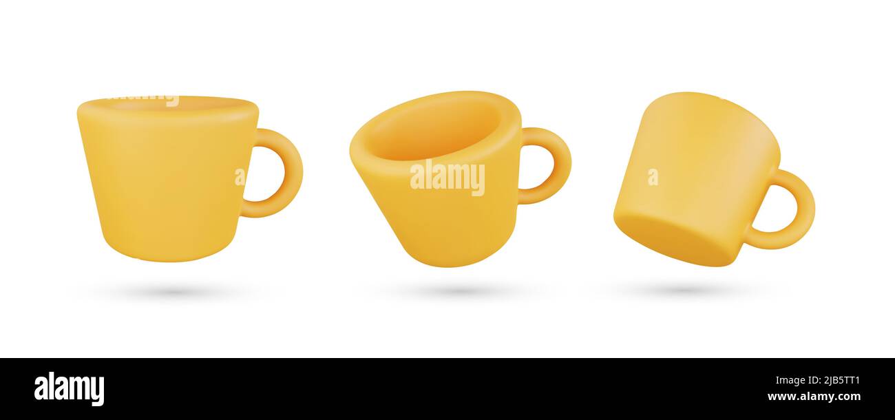 Realistic 3d coffee cup vector object illustration Stock Vector Image ...