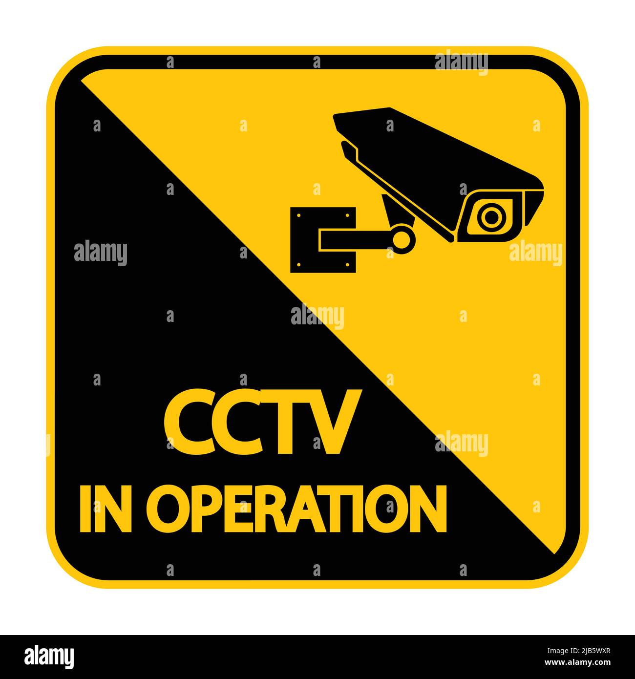 CCTV Camera label.Black Video surveillance sign on white background ...