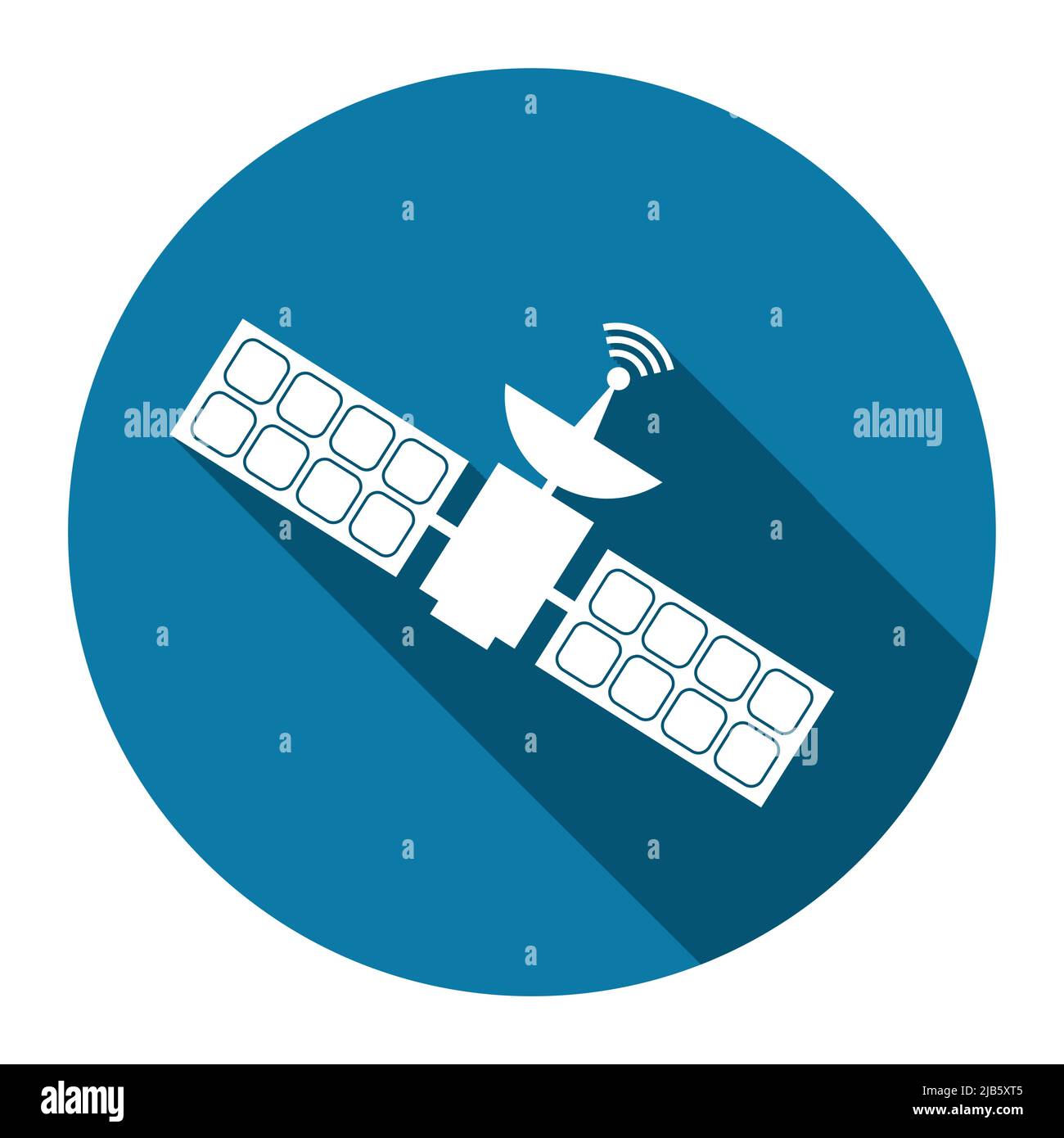 Communication satellites with long shadow black,Simple design style ...