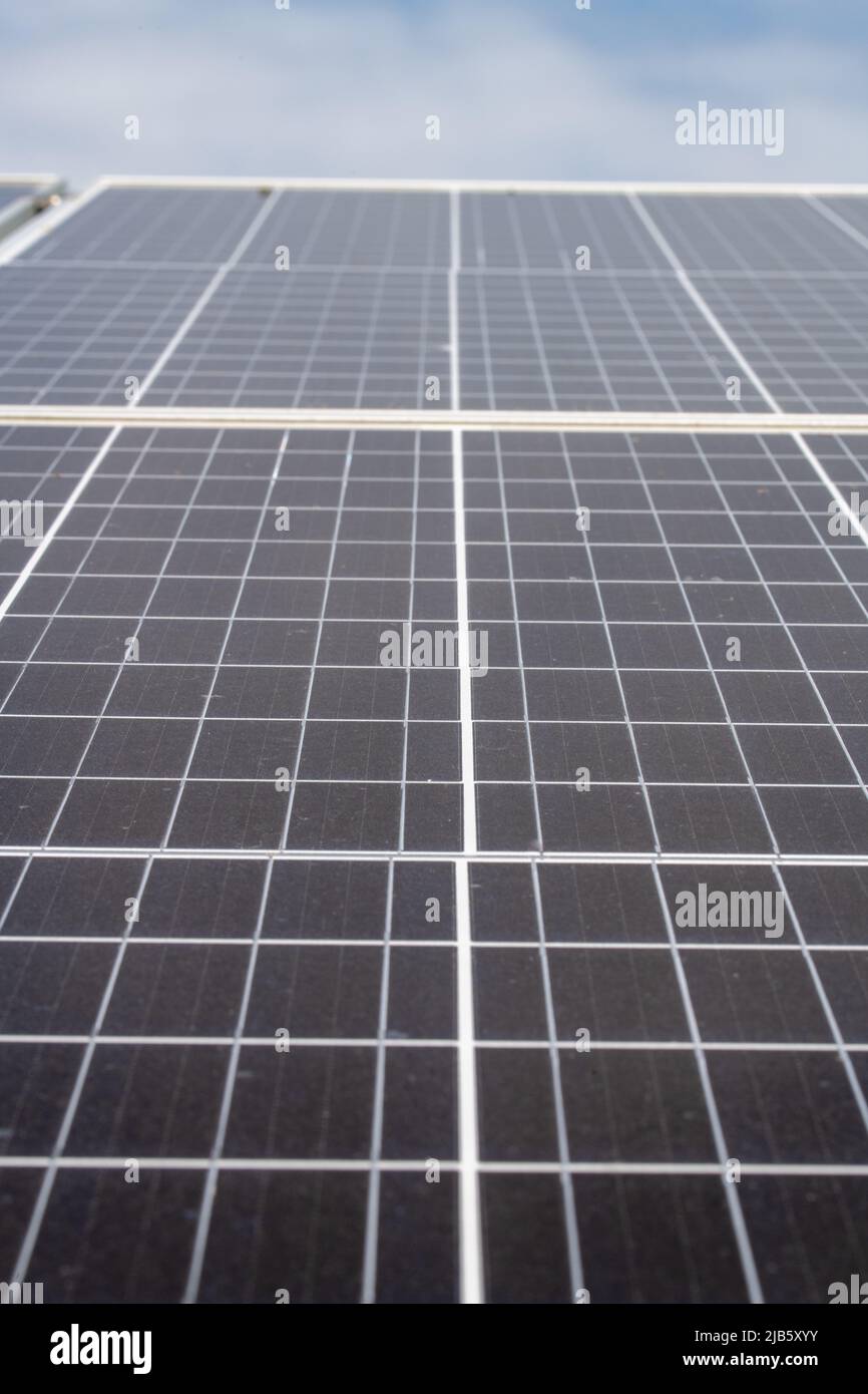 Macro detail of photovoltaic solar panel to create renewable energy ...