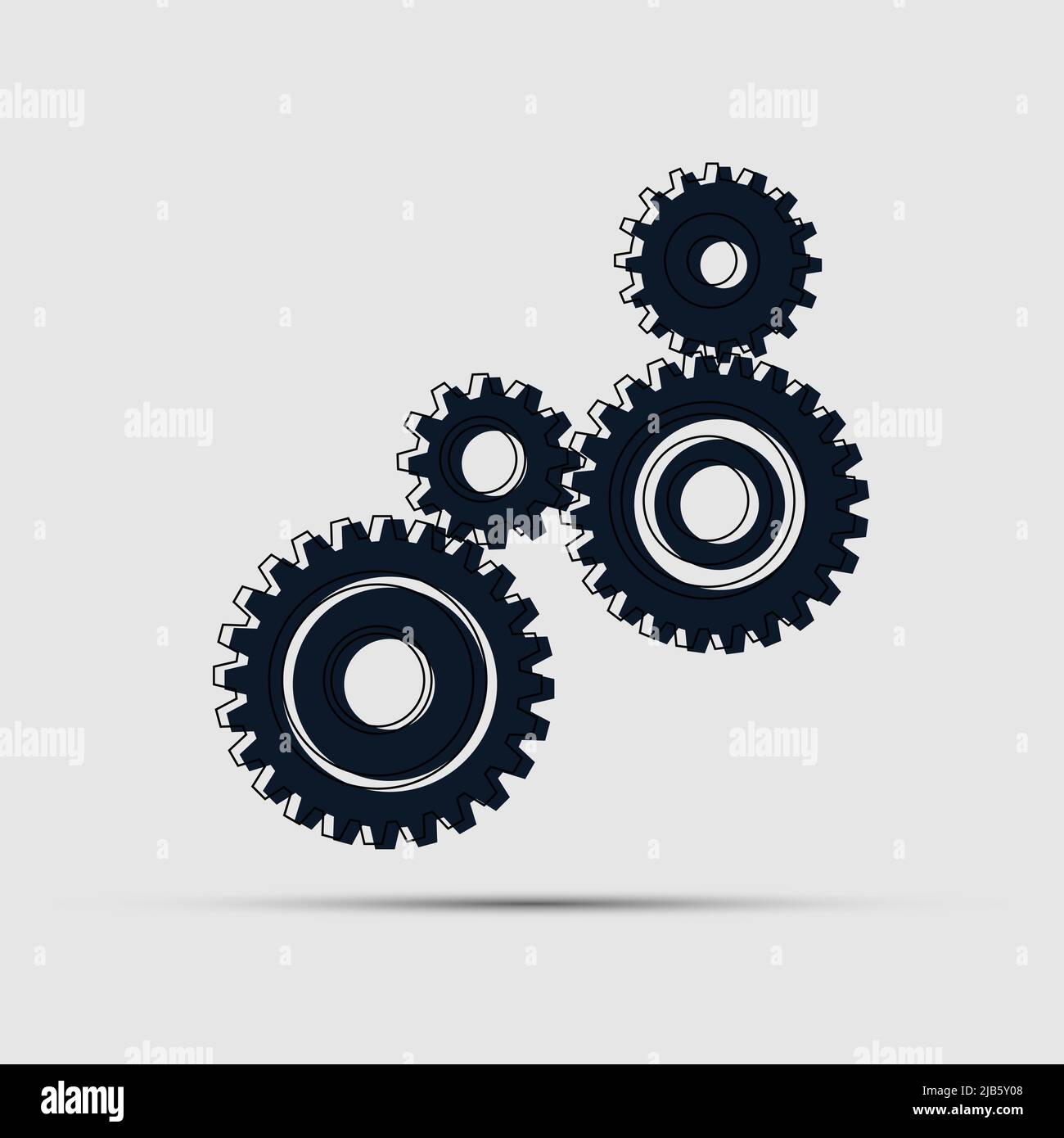 four pieces gears set icon on background,Vector illustration Stock ...