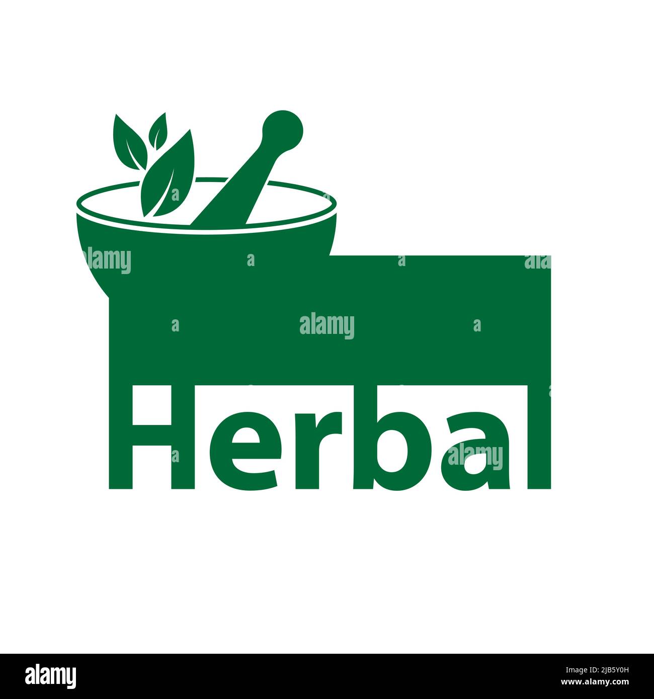 green herbal logo template,herbal 100 on white background Stock Vector ...