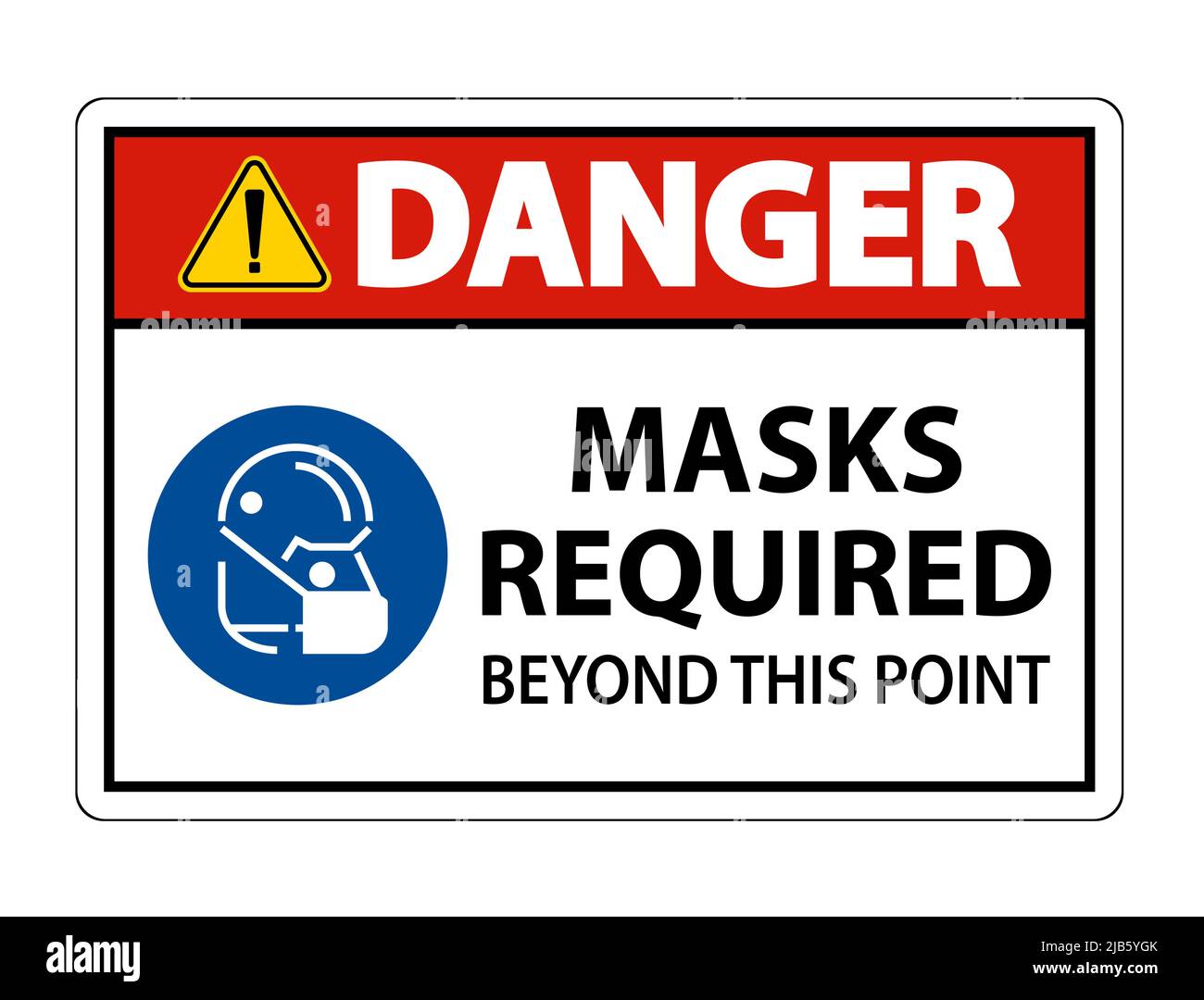 Danger Masks Required Beyond This Point Sign Stock Vector Image & Art ...