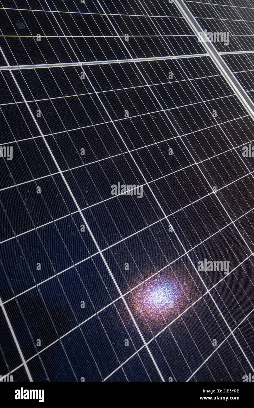 Macro detail of photovoltaic solar panel to create renewable energy ...