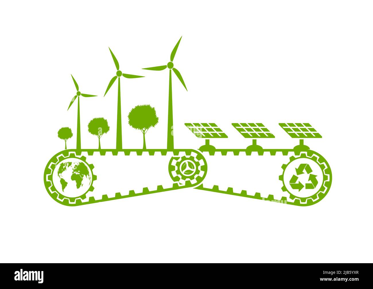 Ecology Saving Gear Concept And Environmental Sustainable Energy ...