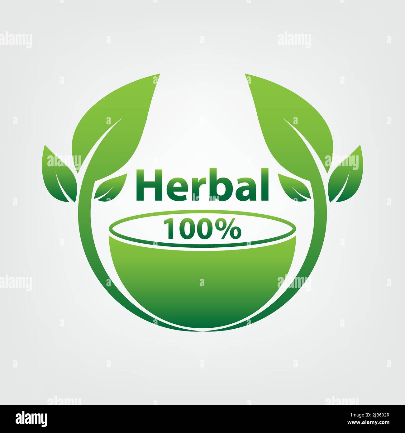 green herbal logo template,herbal 100 on white background Stock Vector ...