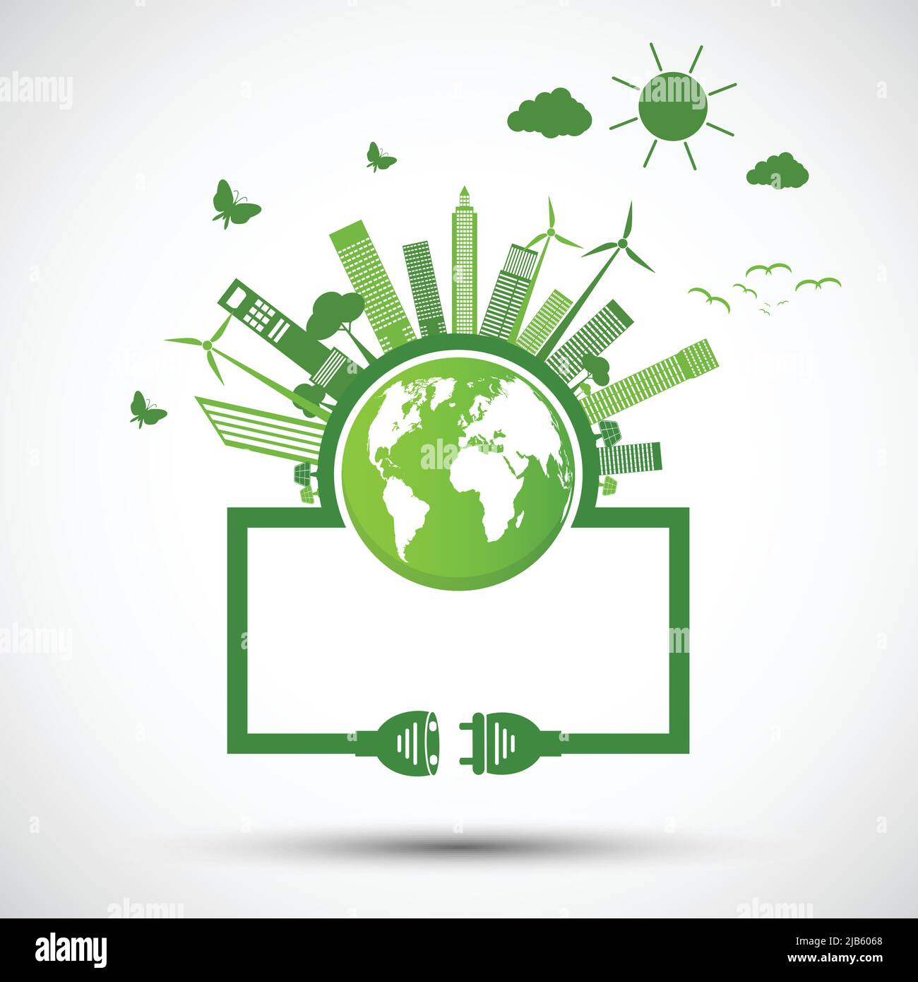 Ecology and Environmental Concept,Earth Symbol With Green Leaves Around ...