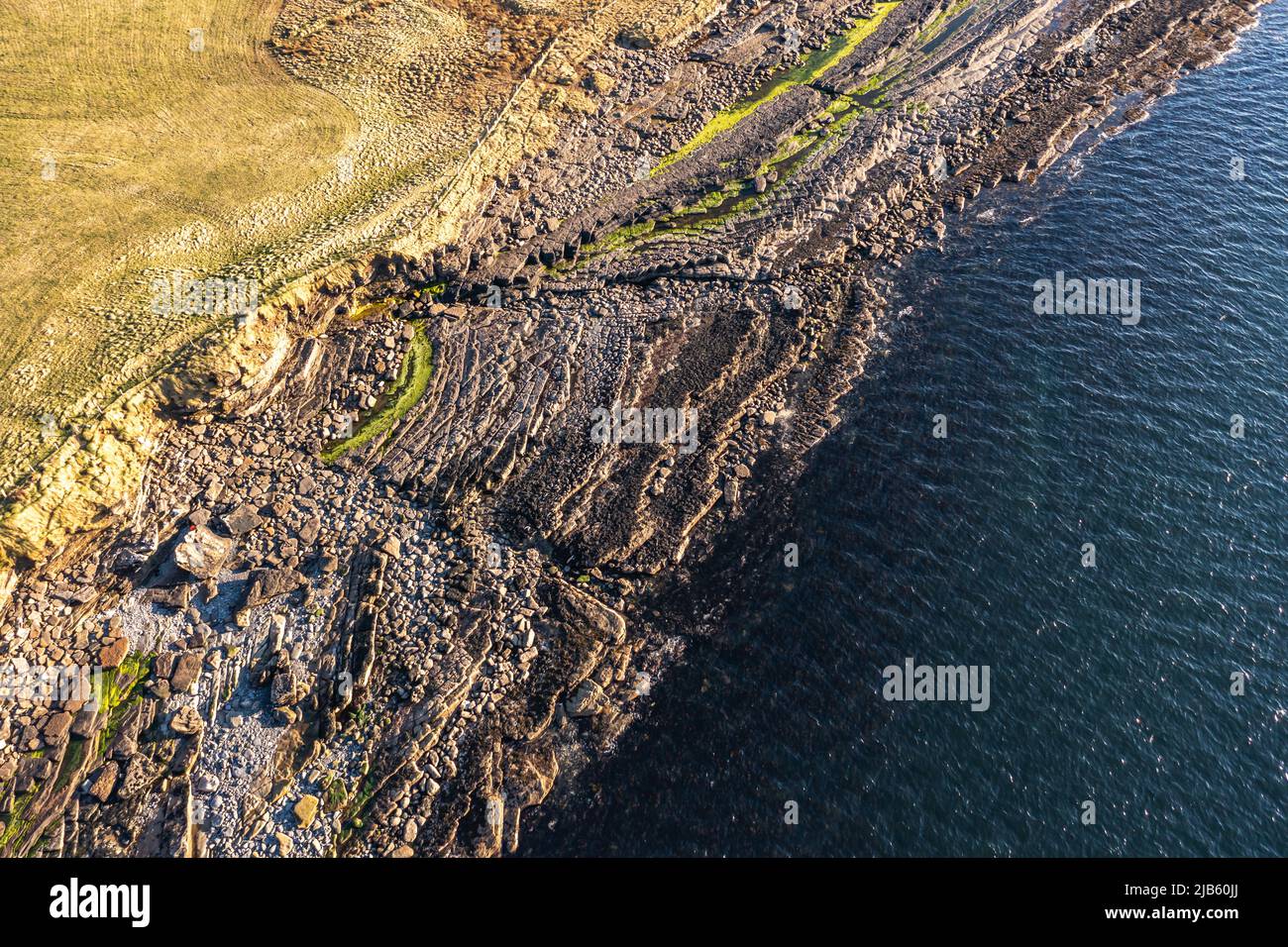 Aerial view of the amazing rocky coast at Rahan Far by Dunkineely, St ...