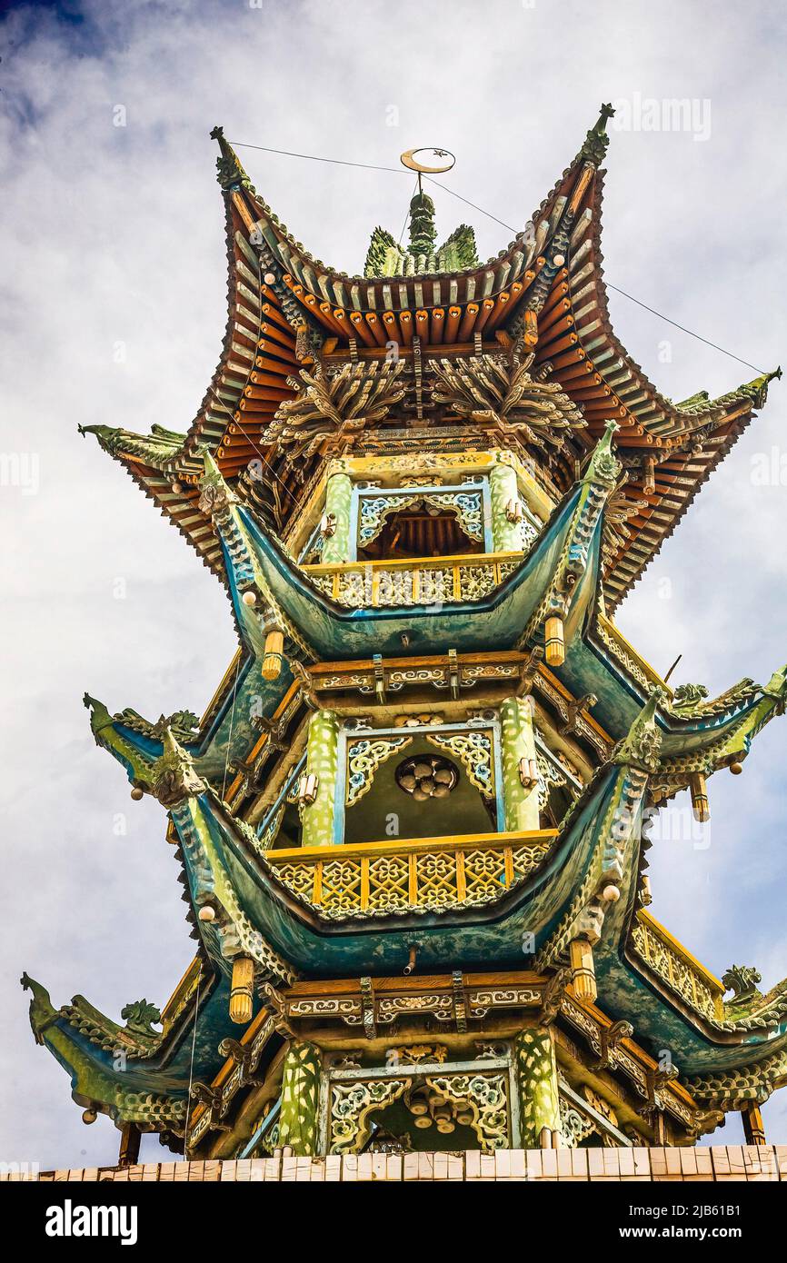 Chinese Style Pagoda Moslem Mosque Lanzhou Gansu Province China Uighur ...