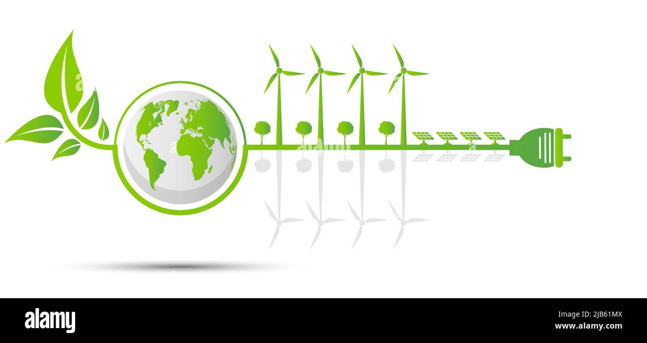 Ecology and Environmental Concept,Earth Symbol With Green Leaves Around ...