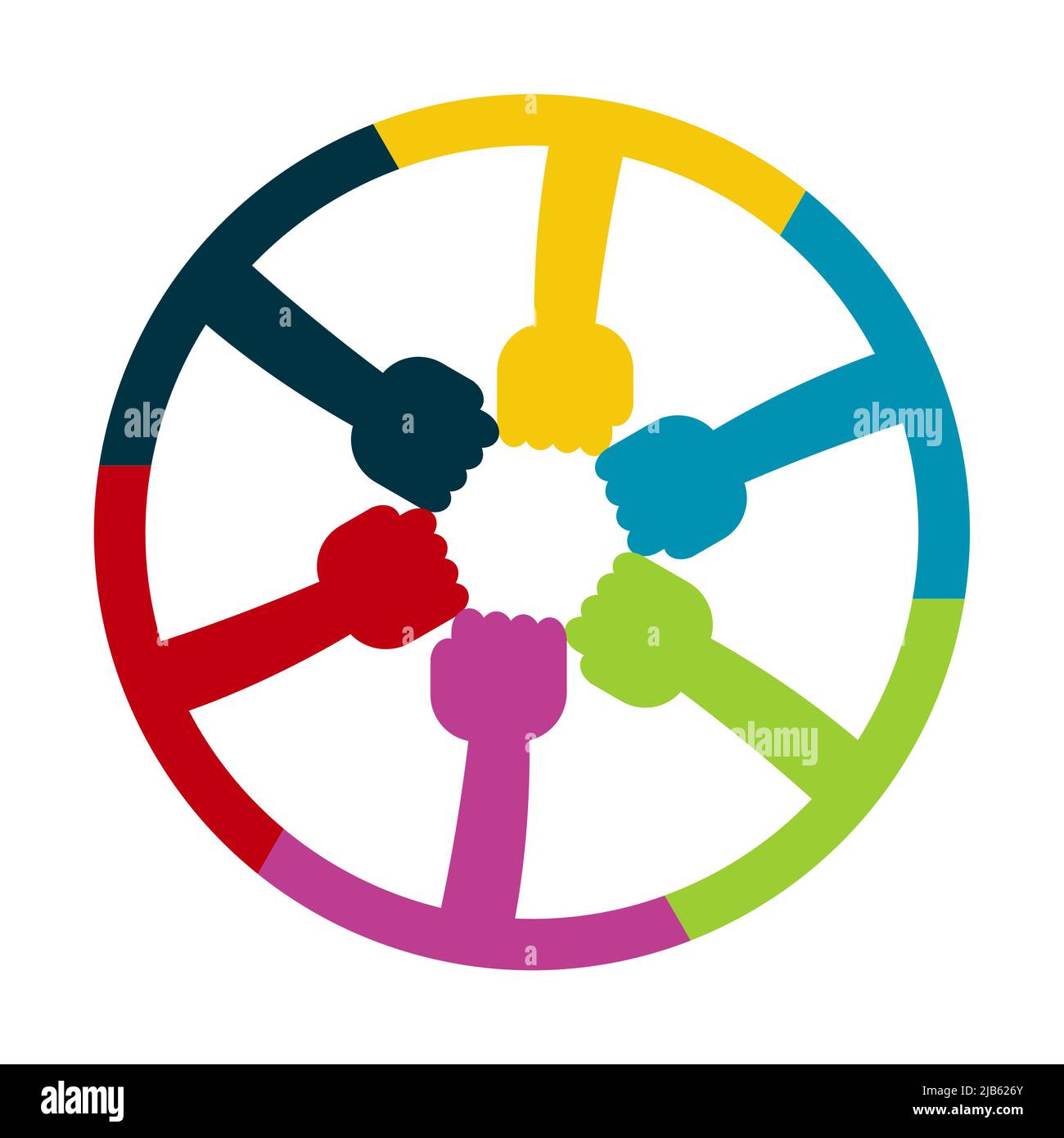 Hands Connecting Concept,Group of Holding handle in a circle the summit ...