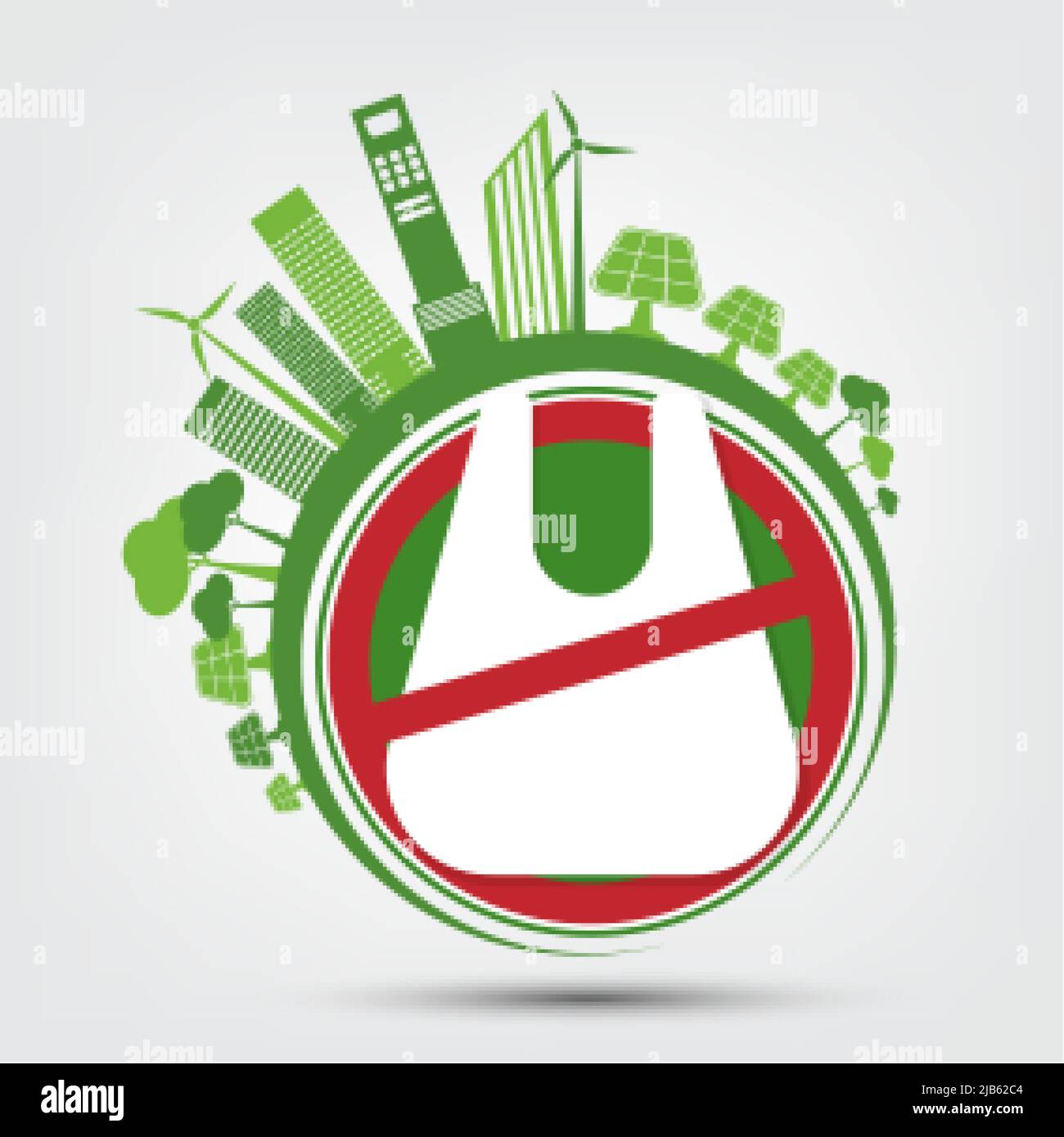 Ecology and Environmental Save World Concept,No plastic bags.Vector ...