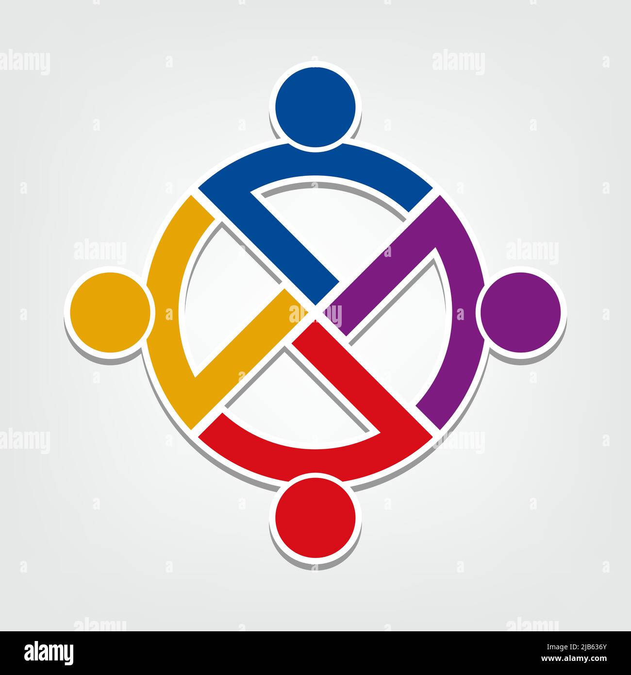 Group people logo handshake in a circle,Teamwork icon.vector ...