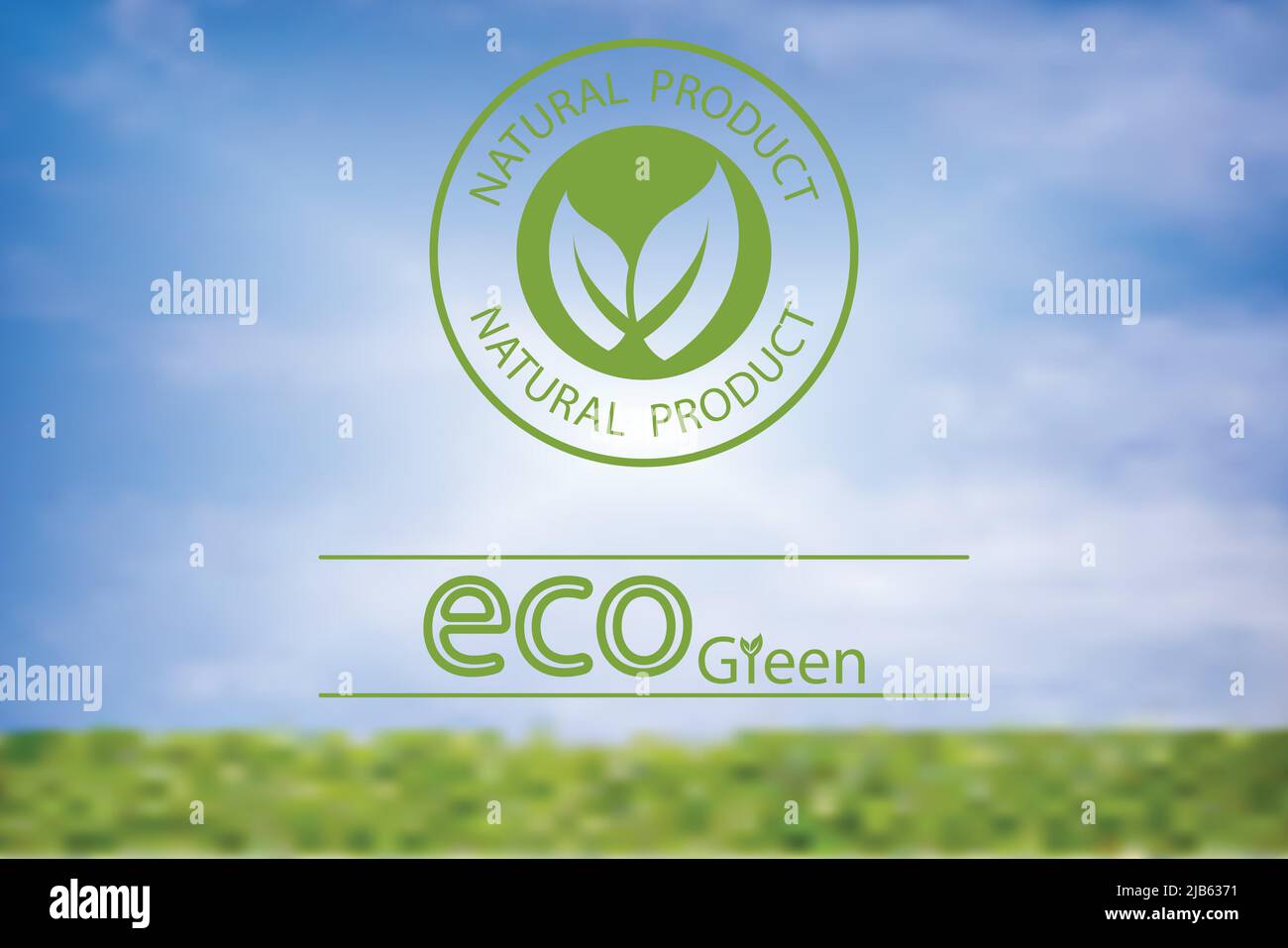 Vector blurred landscape design of green natural product logo ecology ...