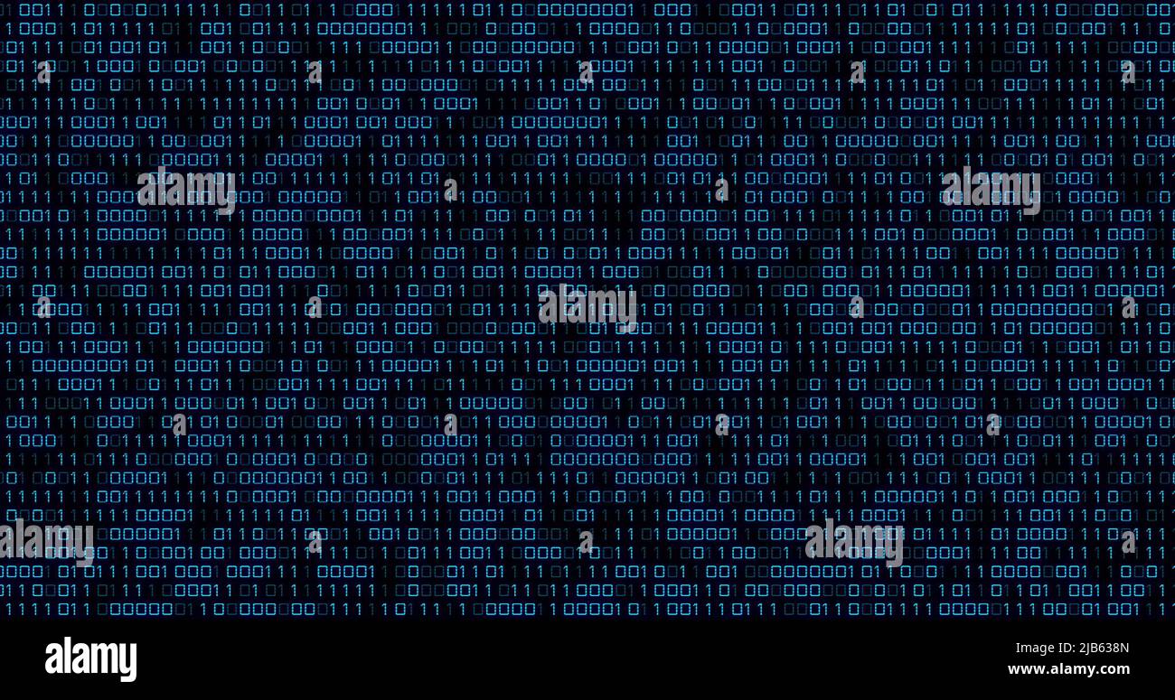 Image of blue binary code changing on black background Stock Photo - Alamy