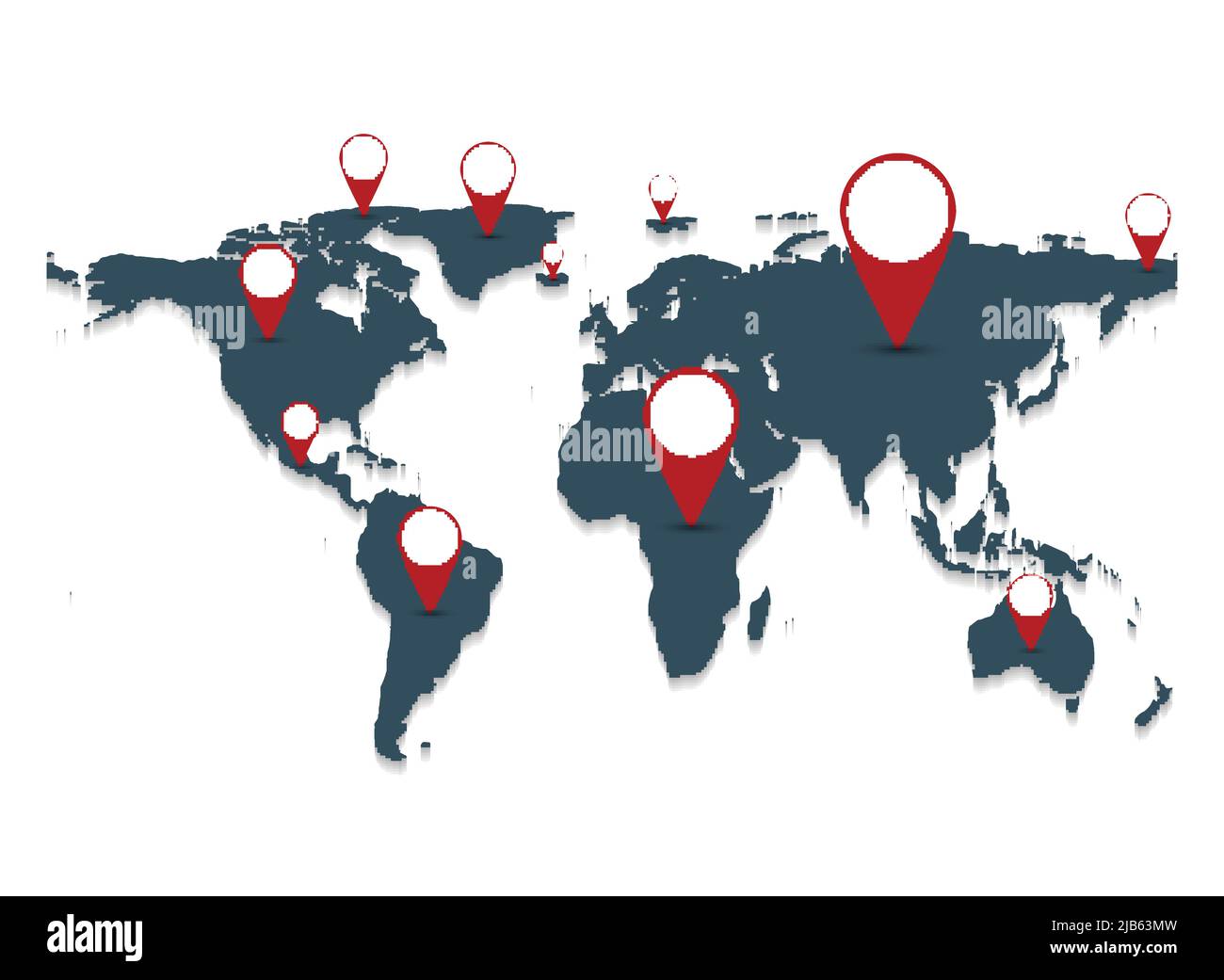 Gray world map on white background.vector illustration Stock Vector ...