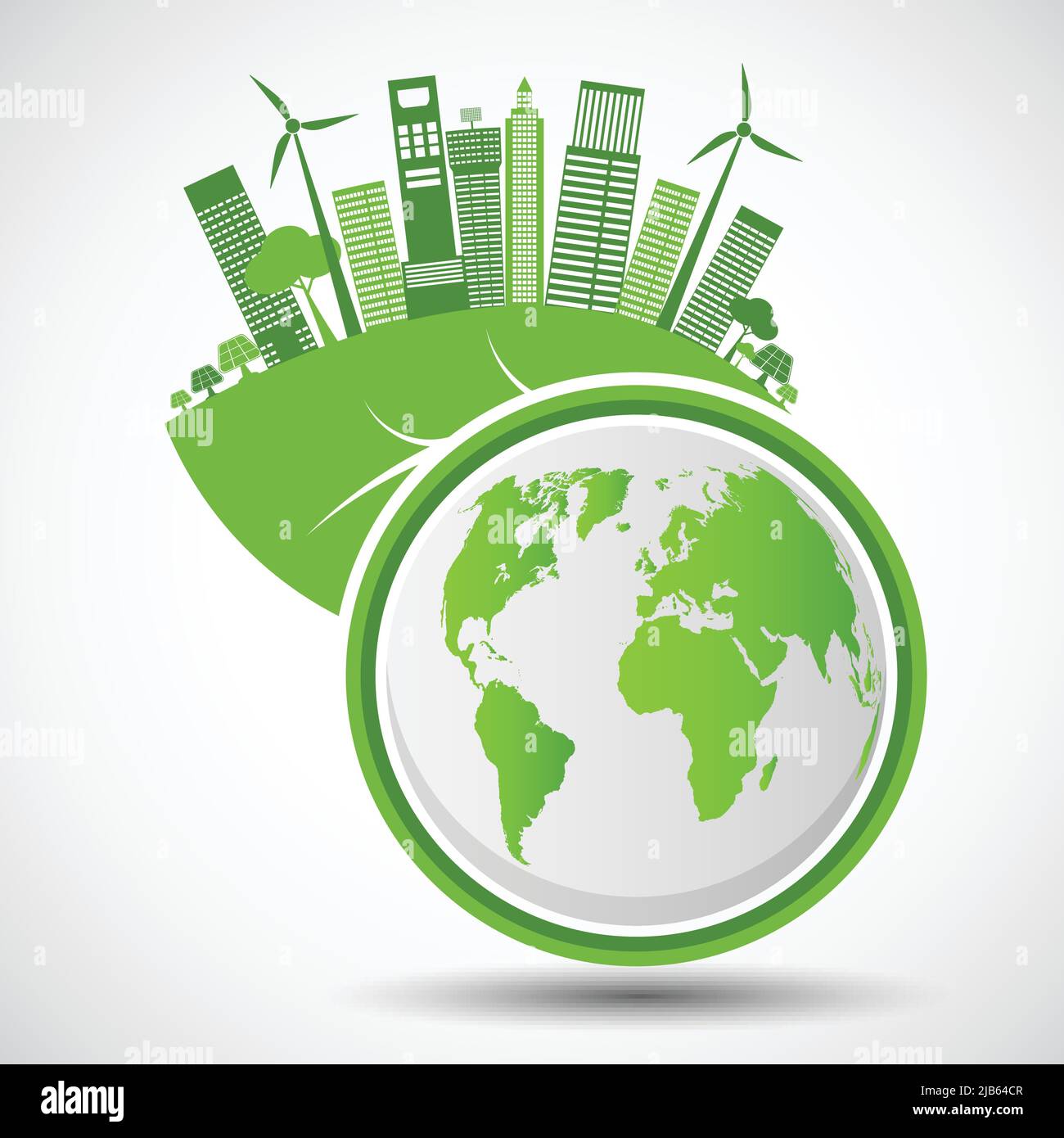 Ecology and Environmental Concept,Earth Symbol With Green Leaves Around ...