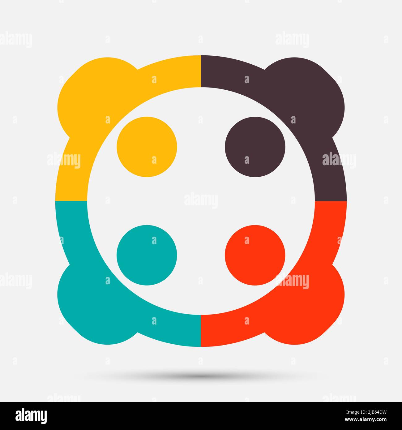 People logo.Group teamwork symbol of four persons.vector illustrator ...