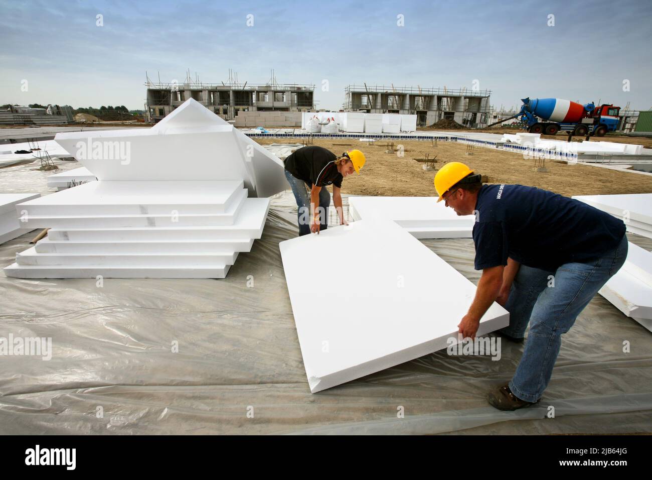 Netherlands,styrofoam, an isolation material is placed on the ...