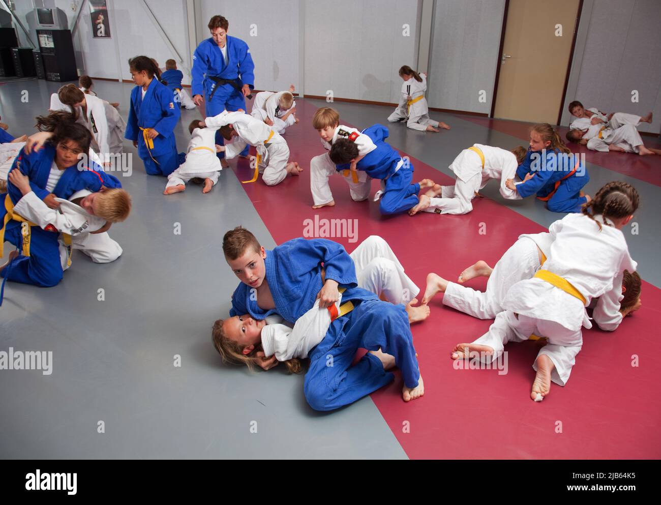 Netherlands, children during judo lessons Stock Photo - Alamy