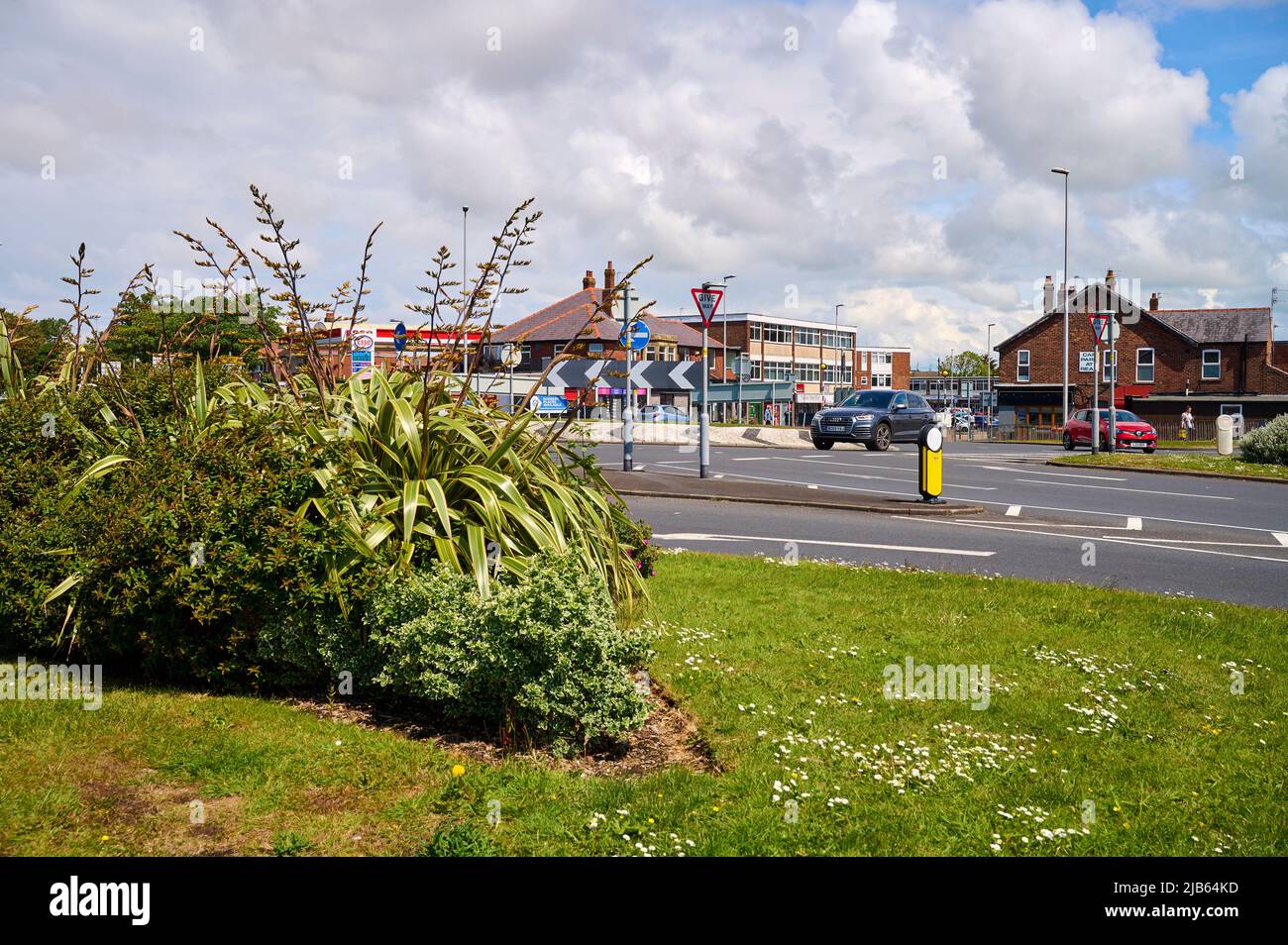 Bispham village roundabout,Blackpool Stock Photo - Alamy