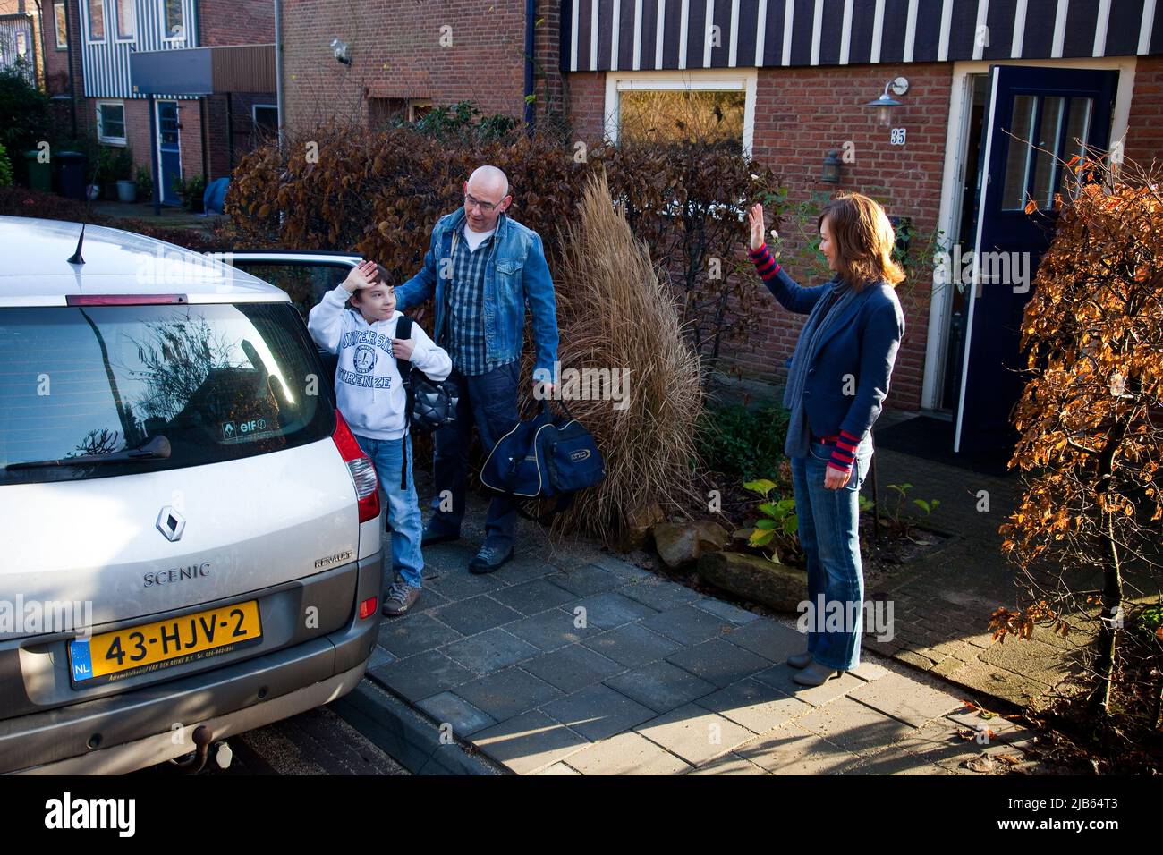 Netherlands, divorced father is collecting his son at the mother's ...