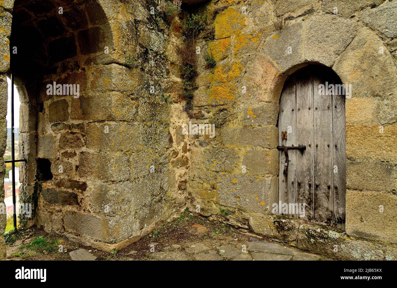 Small gate in the castle of Monforte de Lemos, Lugo, Spain Stock Photo ...