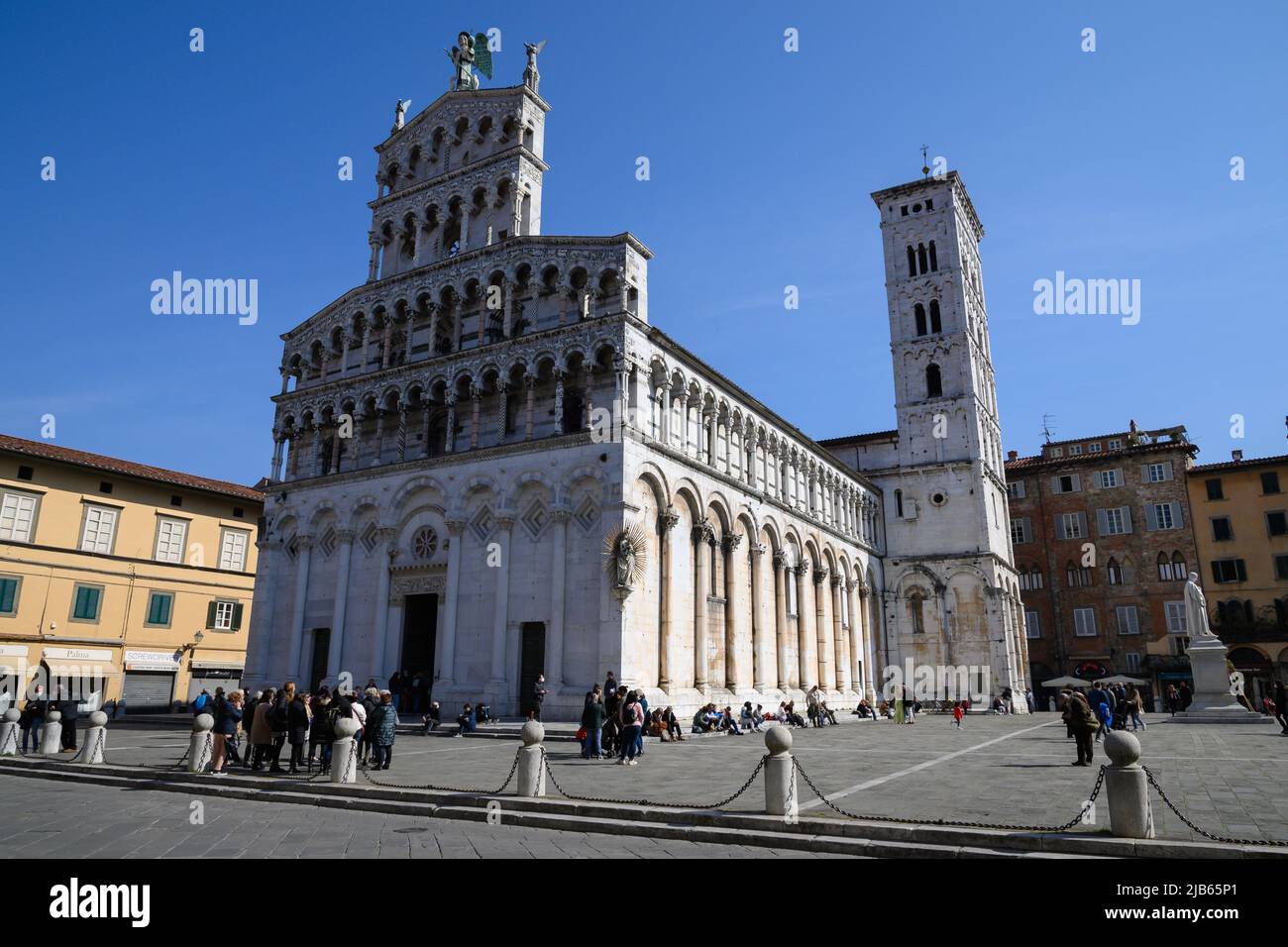 Lucca-March 2022-Italy St Michael Roman Catholic church on Piazza San ...