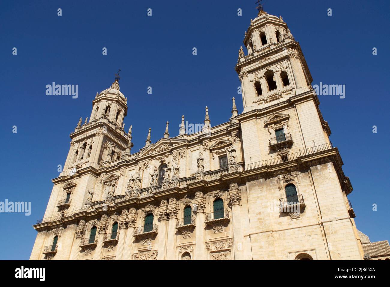 Jaen (Spain). Facade of the Cathedral of the Assumption of Jaén Stock ...