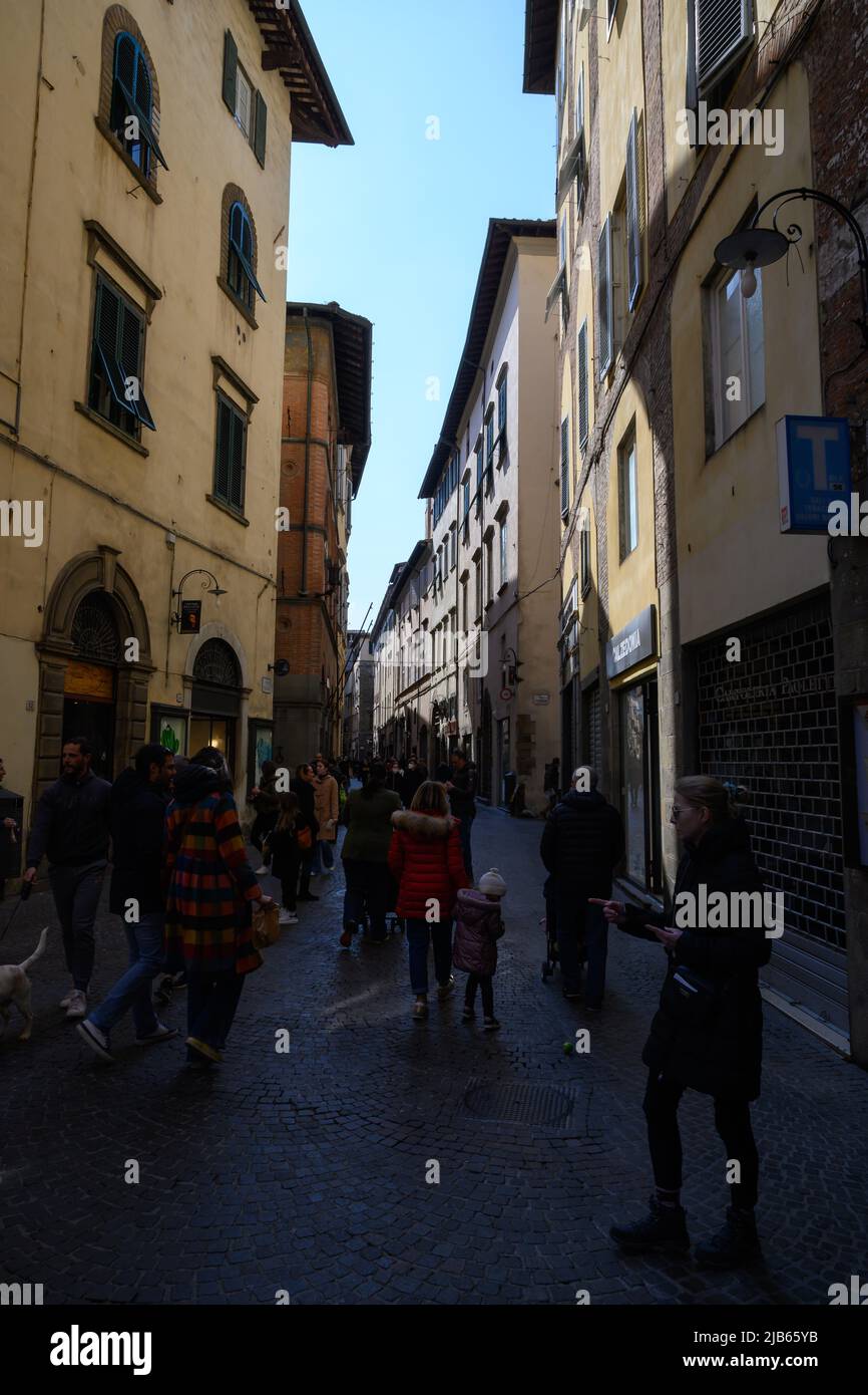 Lucca-March 2022-Italy The historic center of the splendid Tuscan town ...