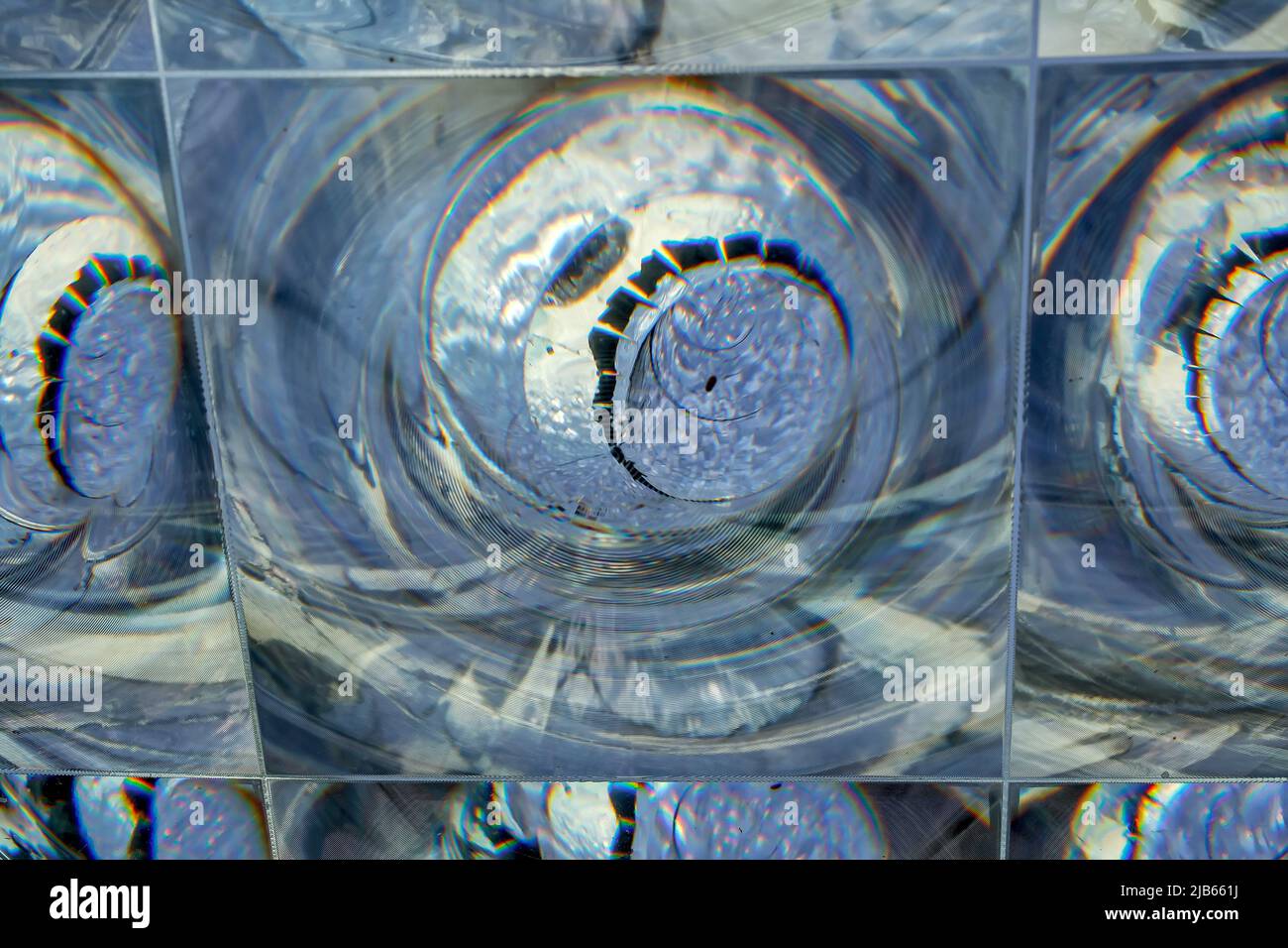 Detail of the pentaprismatic diffusion system for natural light coming ...