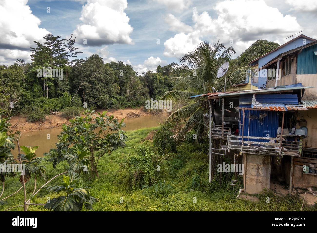 Pekan (District) Julau river, Sarawak, East Malaysia, Borneo Stock ...
