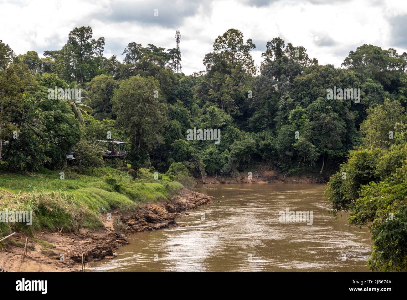 Pekan (District) Julau river, Sarawak, East Malaysia, Borneo Stock ...
