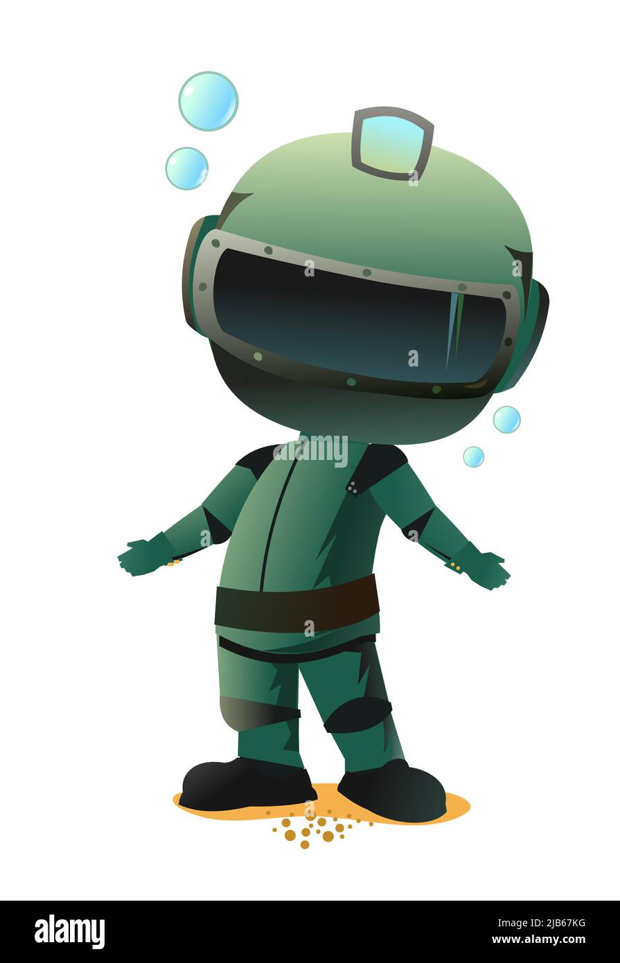 Cartoon boy diving in sea hi-res stock photography and images - Alamy