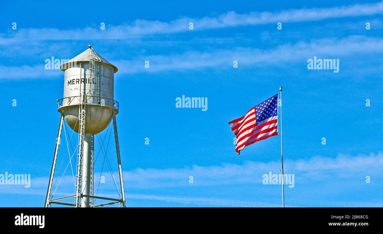 Flag water tower hi-res stock photography and images - Alamy